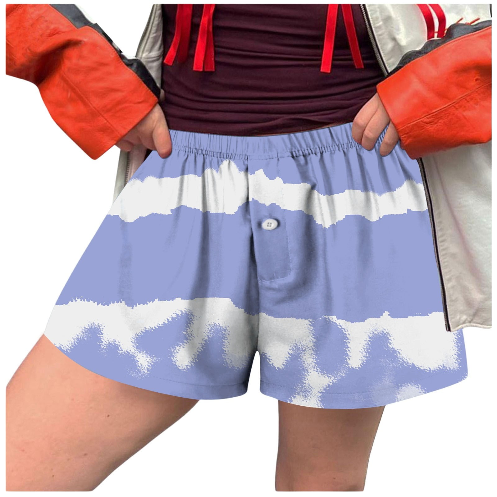 DVKOVI Women Shorts Cute Vacation Shorts for Women Soft Elastic Mid ...