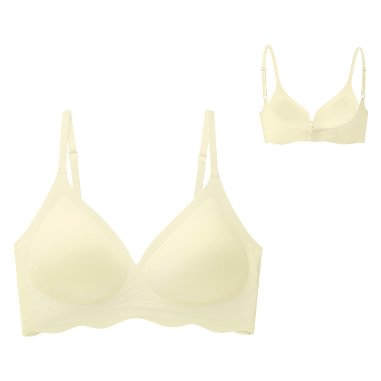 DVKOVI Women's Breathable Cups Bralette Padded Back Buckle Seamless ...