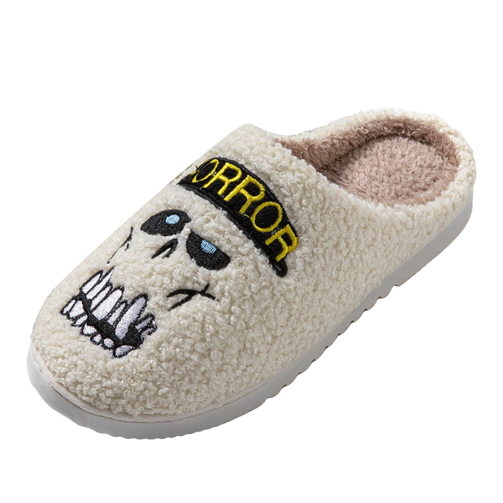 DVKOVI Women's Fuzzy Slippers Memory Foam Slippers Open Toe Halloween ...