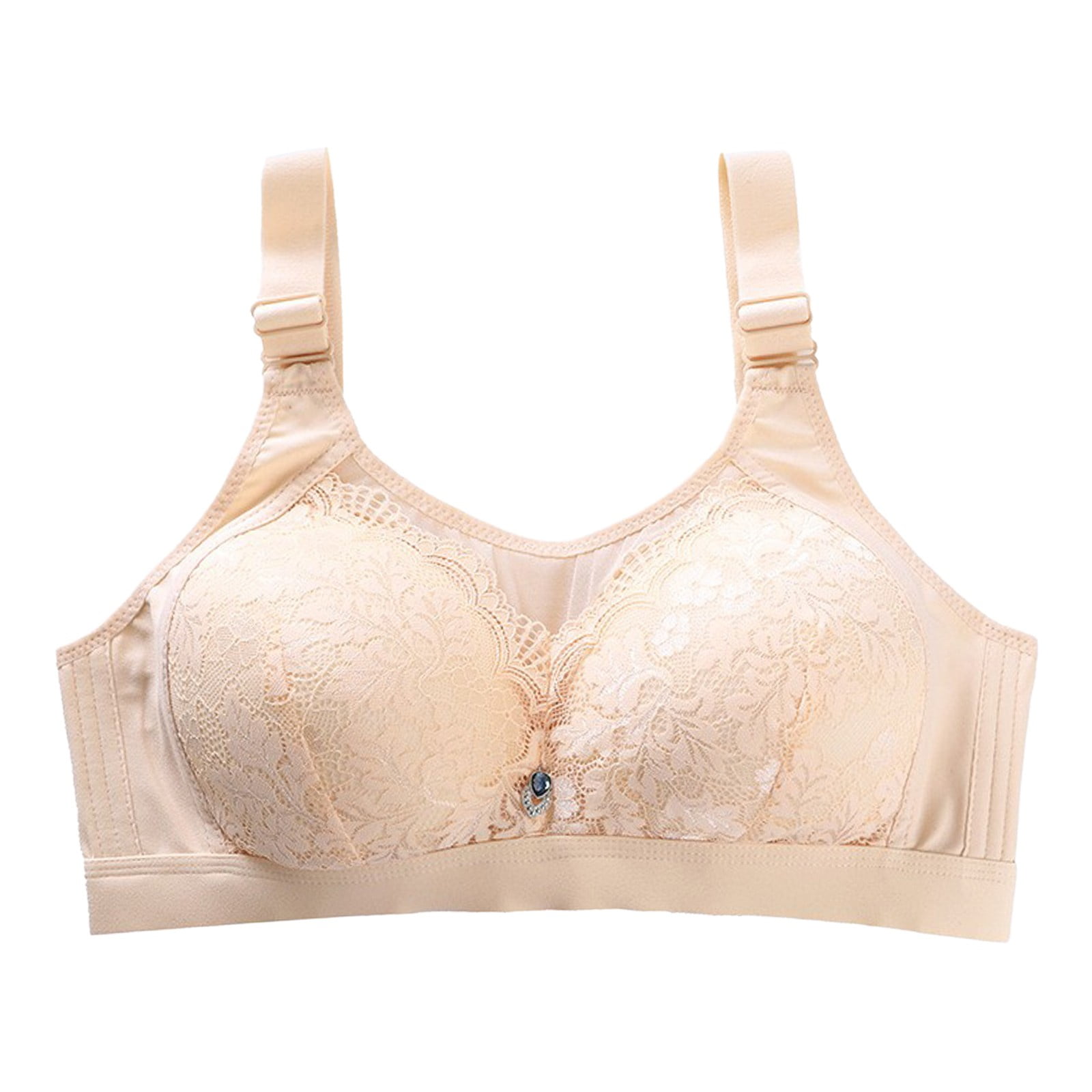 DVKOVI Women's Lace Trim Back Buckle Bra Seamless Everyday Bras with ...