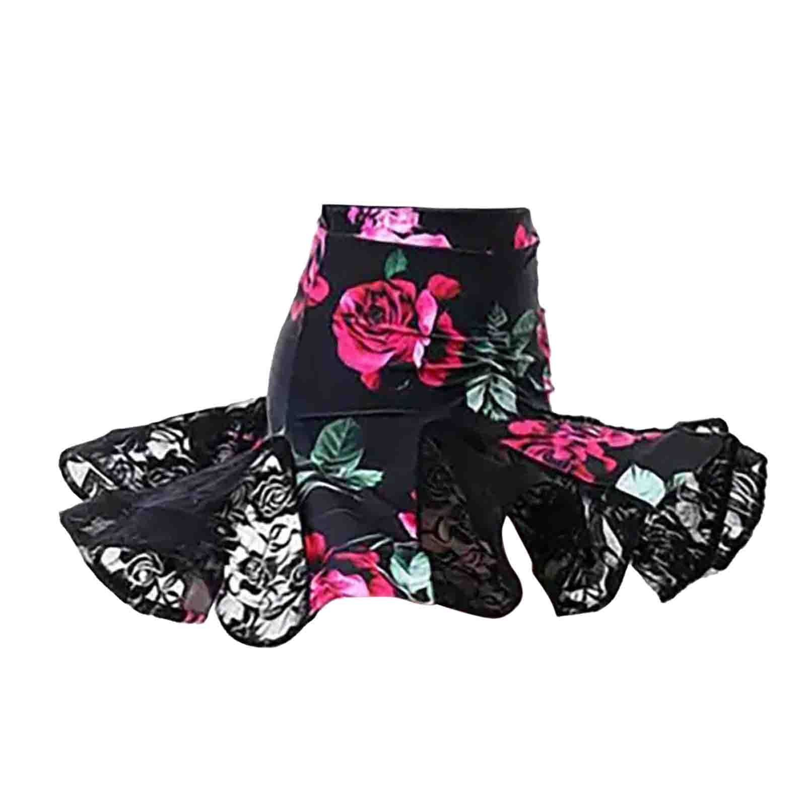 DVKOVI Women's Performance Dress Latin Dance Skirt Wrap Skirt Lace Fish ...