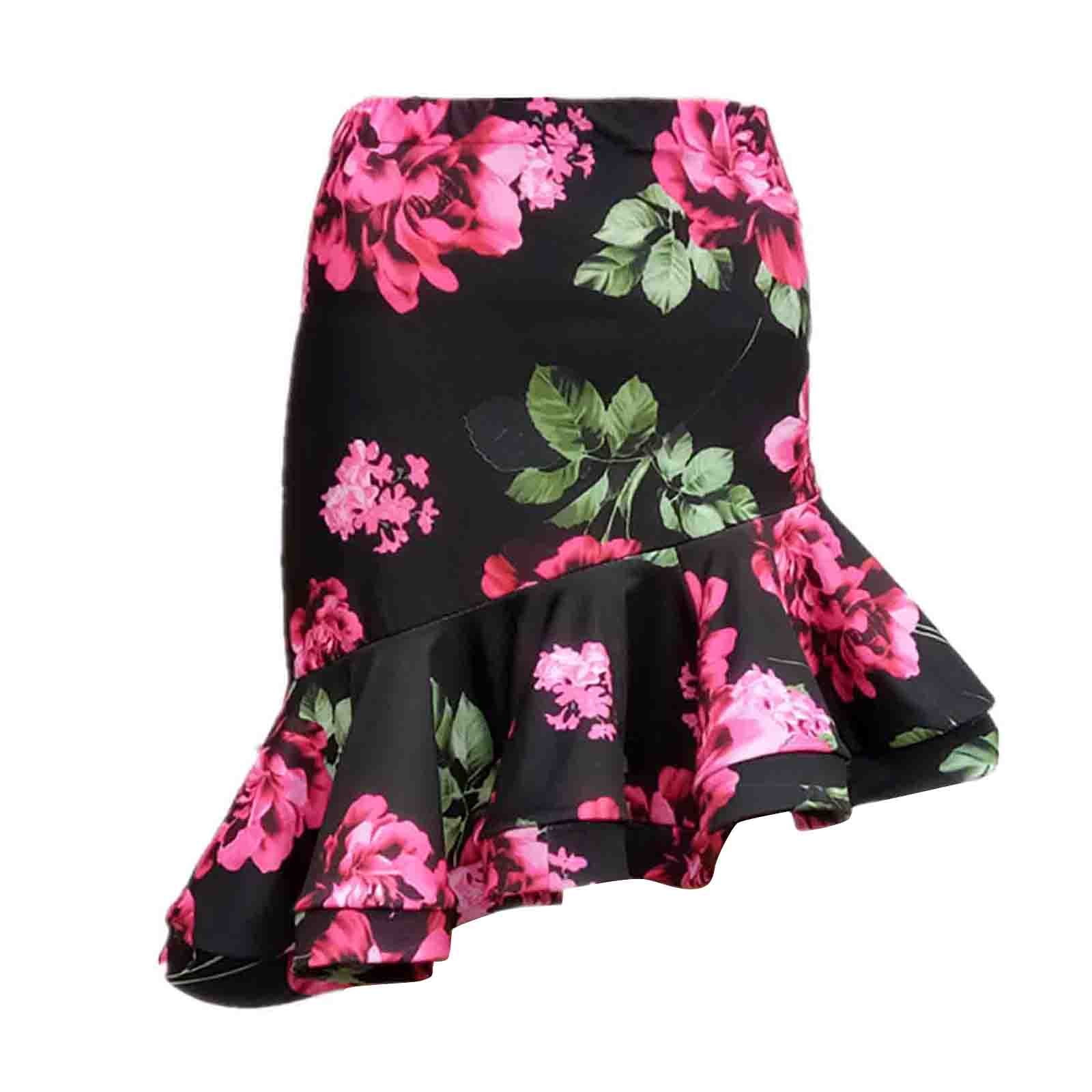 DVKOVI Women's Performance Dress Latin Dance Skirt Wrap Skirt Lace Fish ...