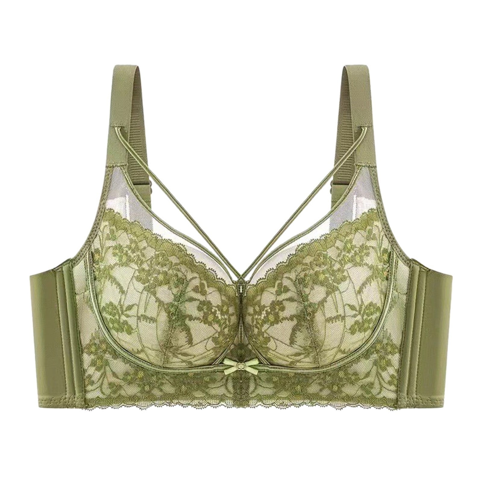 DVKOVI Women's Sexy Lace Lingerie No Wire Bra Seamless Underwear ...