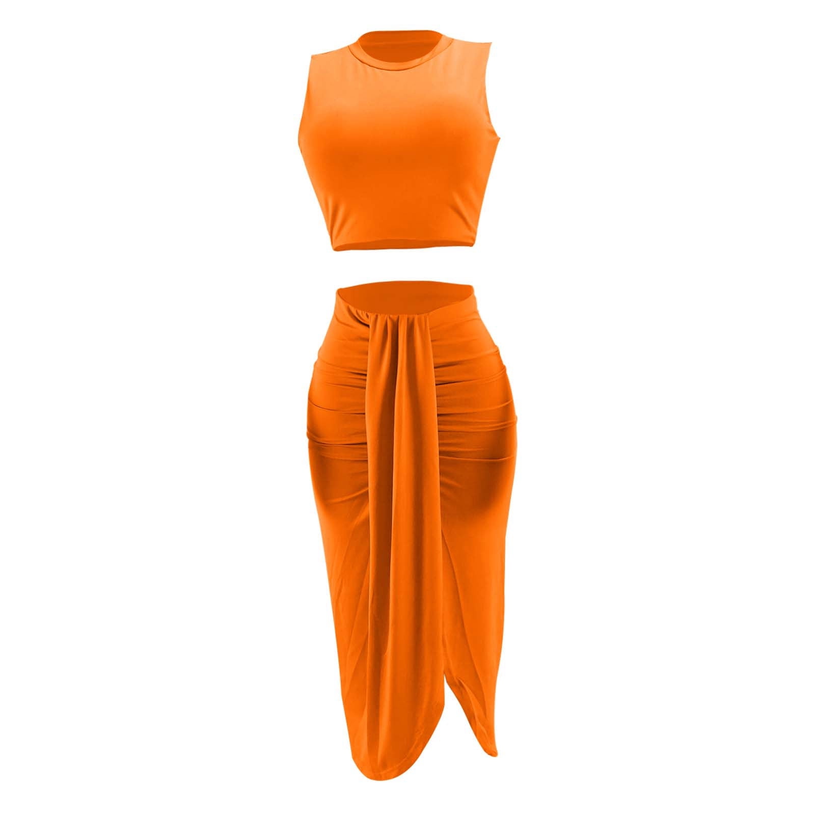 Dvkovi Womens Sexy Solid Color Crew Neck Short Vest Sleeveless Crop