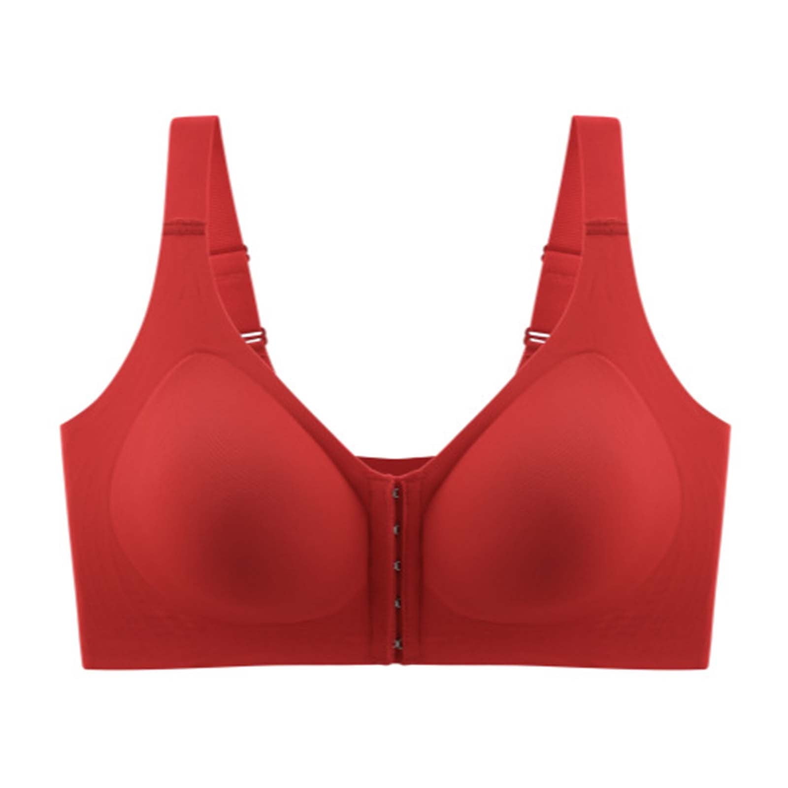 DVKOVI Women's Solid Color Plus Size Wireless Bra with Front Closure ...