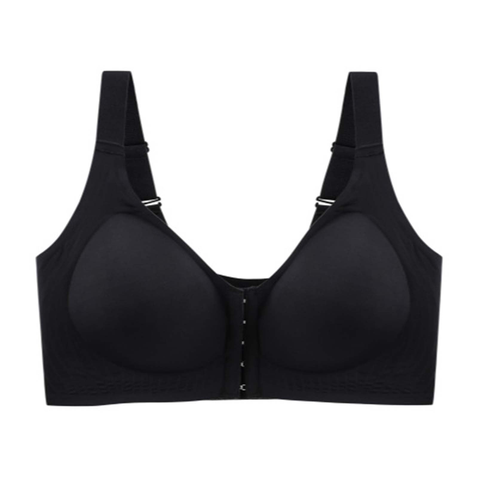 DVKOVI Women's Solid Color Plus Size Wireless Bra with Front Closure ...