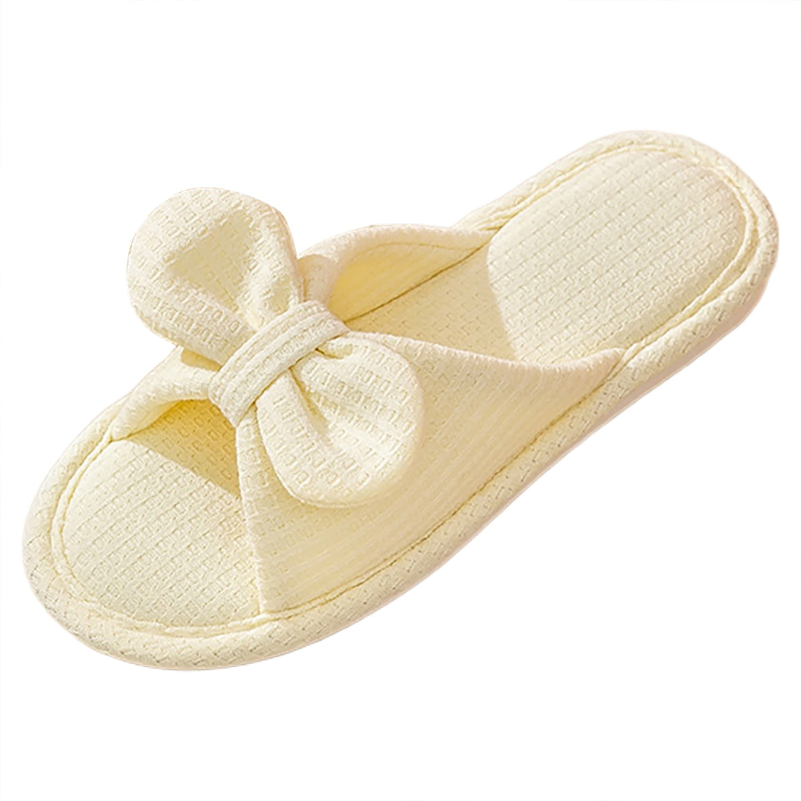DVKOVI Women's Solid Slipper Cute Bow Slippers Indoor Slides Non Slip ...