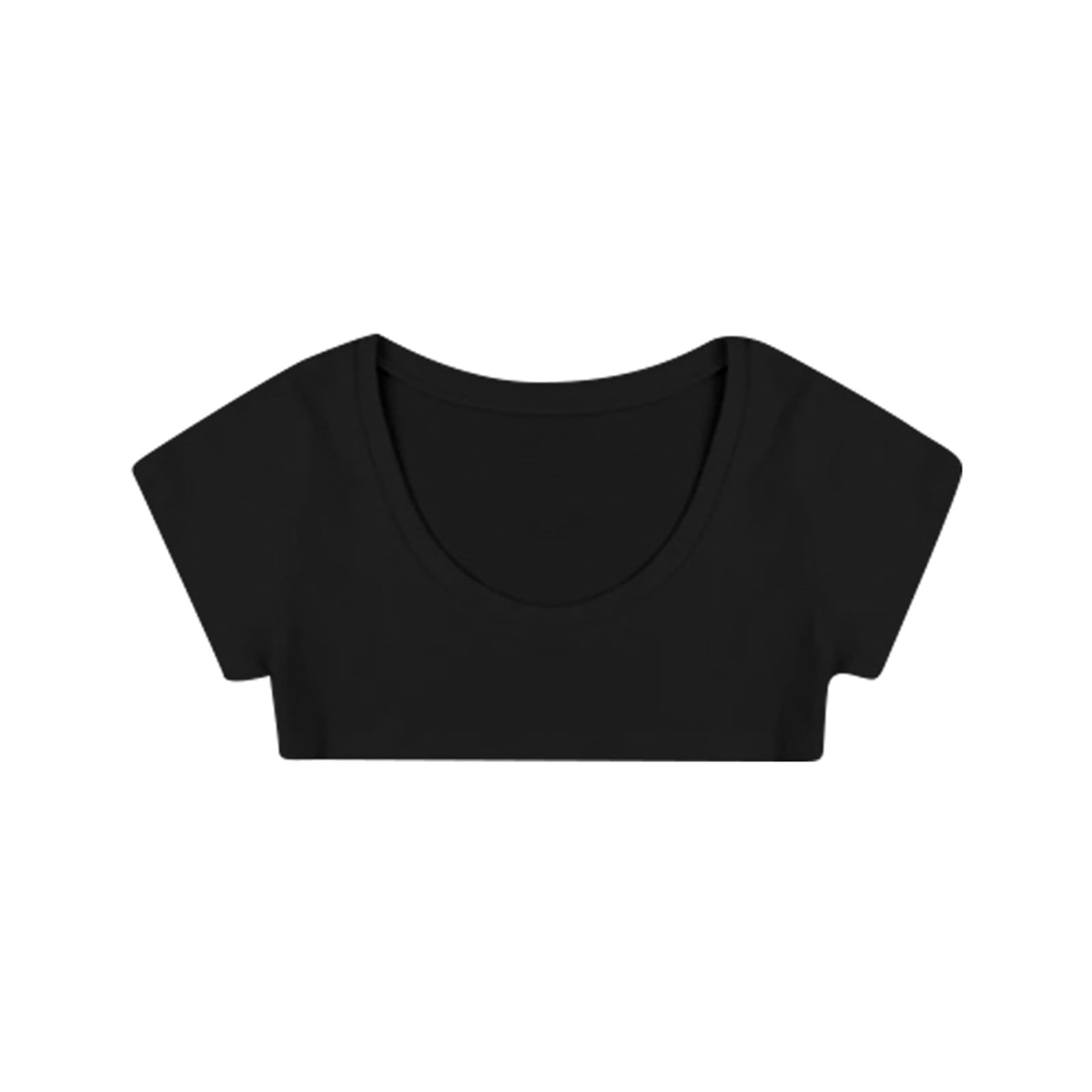 DVKOVI Women's Summer Short Sleeve T Shirt Solid Color Crew Neck Tight ...