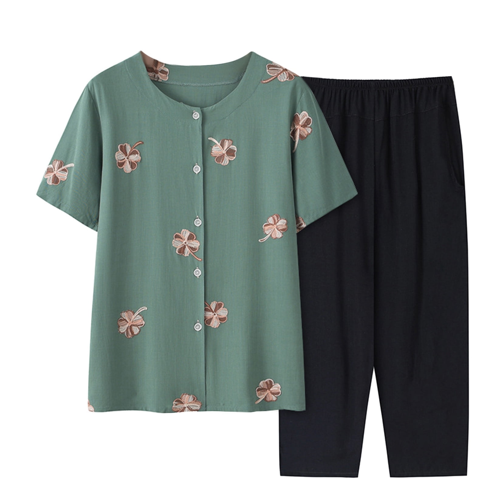 DVKOVI Womens Lounge Set Women's New Classic Color Middle Aged and ...