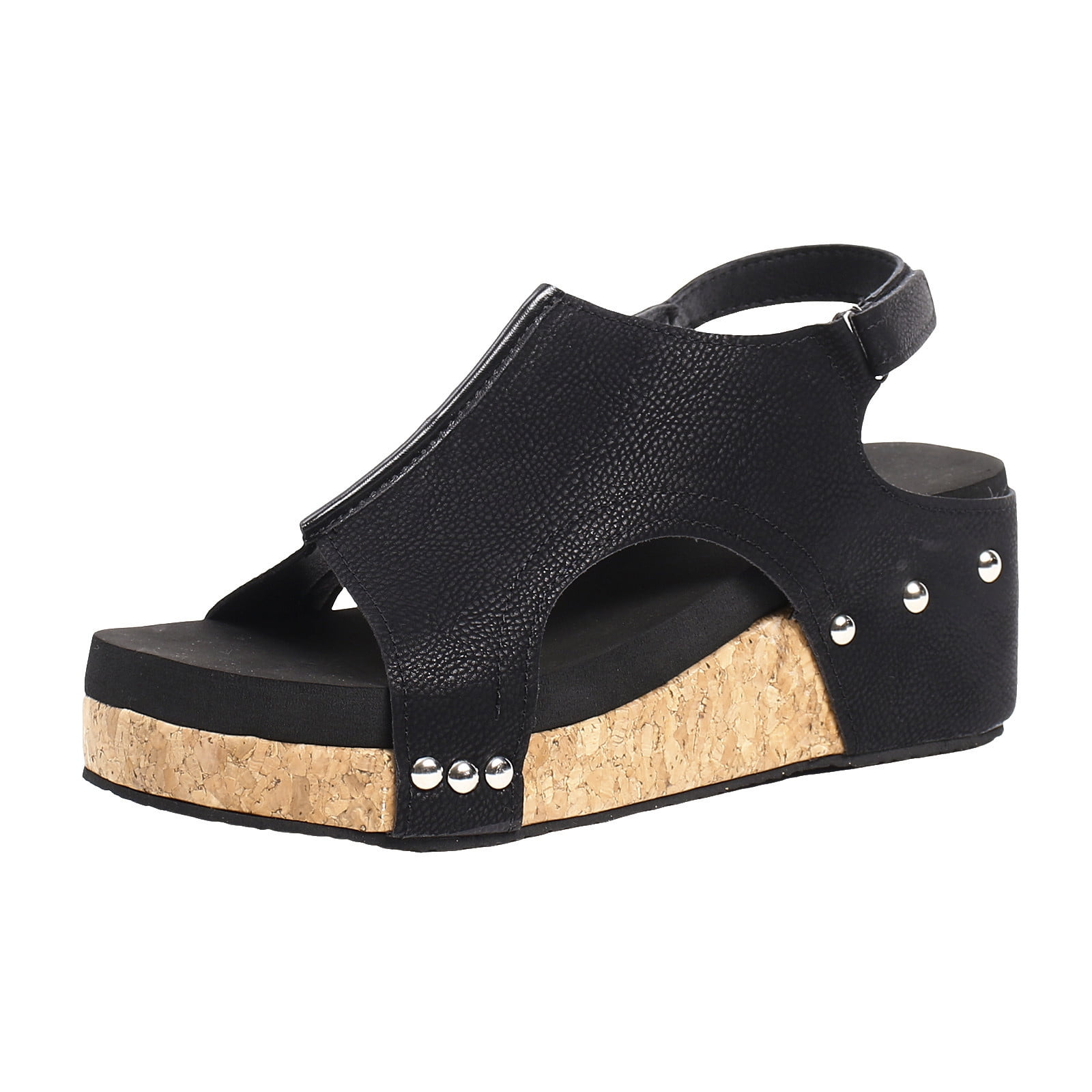 DVKOVI Womens Sandals Footbed Arch Support,Mid Heel Wedge Open Toe ...