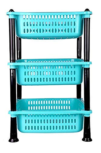 DVN Enterprise Premium Plastic 3 Steps Kitchen Rack Basket for Kitchen ...
