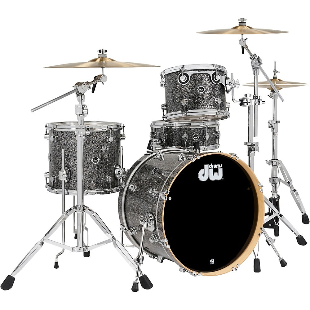 DW DWe Wireless Acoustic-Electronic Convertible 4-Piece Drum Set Bundle ...