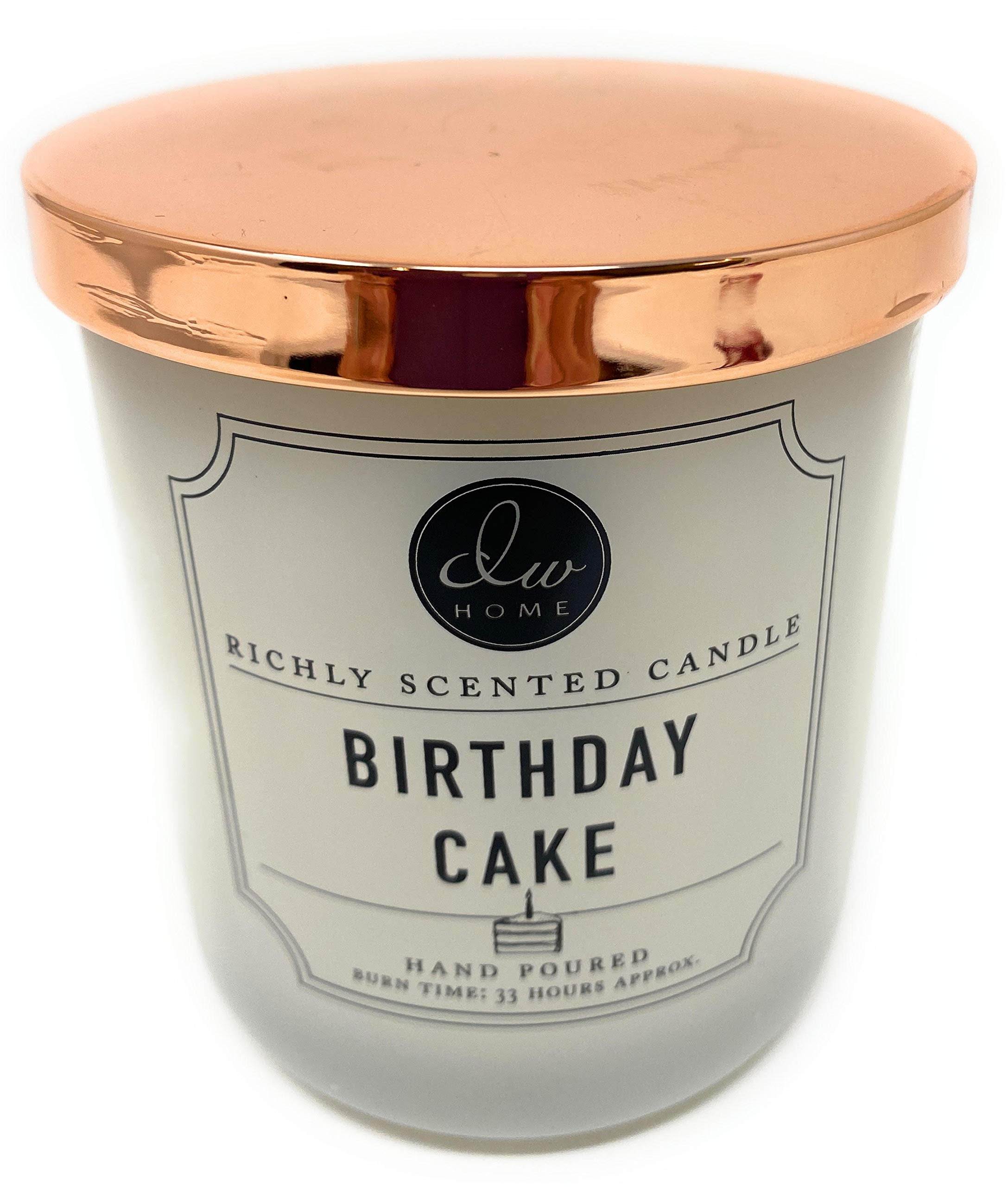 DW Home Birthday Cake RICHLY Scented Candle with Copper Lid 9.69 Ounces ...