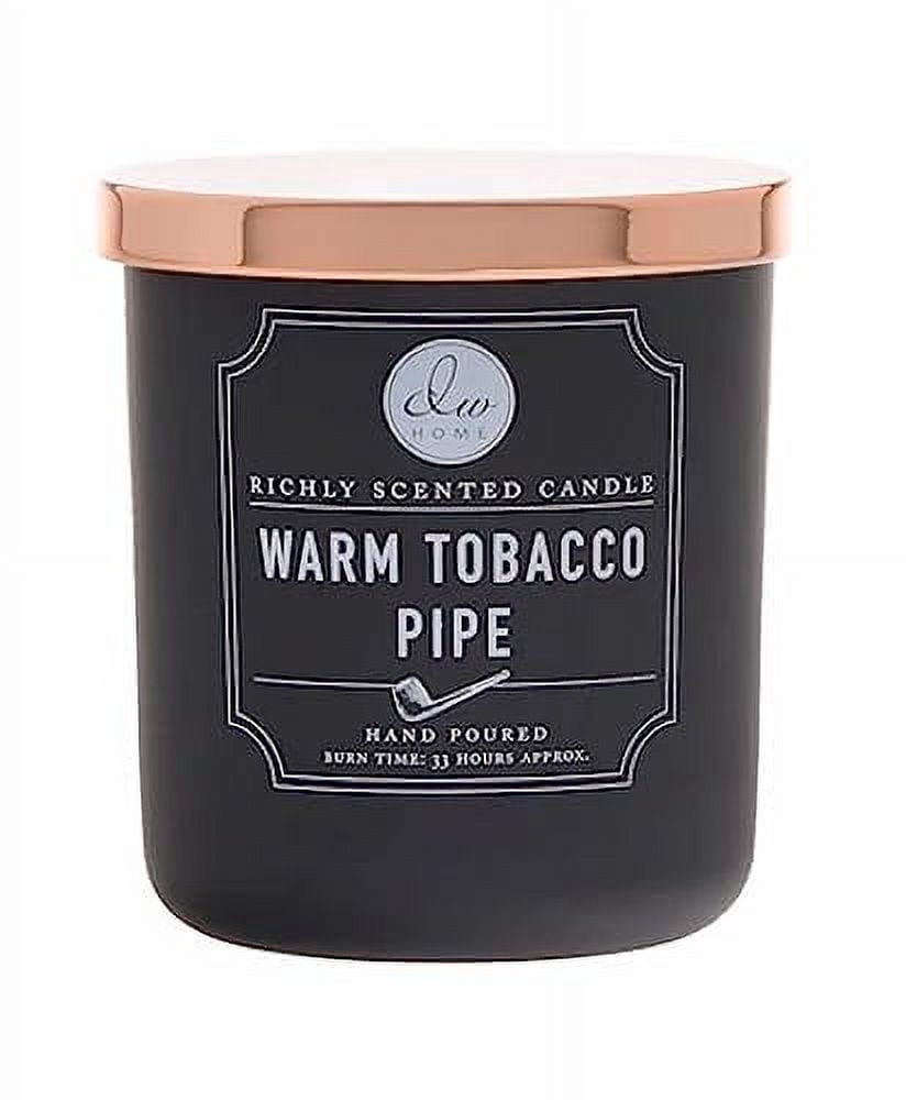 DW Home Medium Warm Tobacco Pipe Candle in Glass Jar with Copper Lid- 9 ...