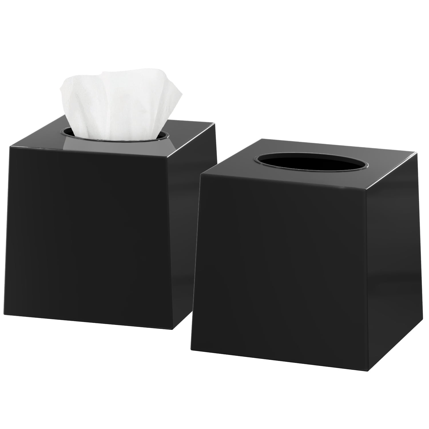DWËLLZA HOME Black Tissue Box Cover Square Set of 2 - Walmart.com
