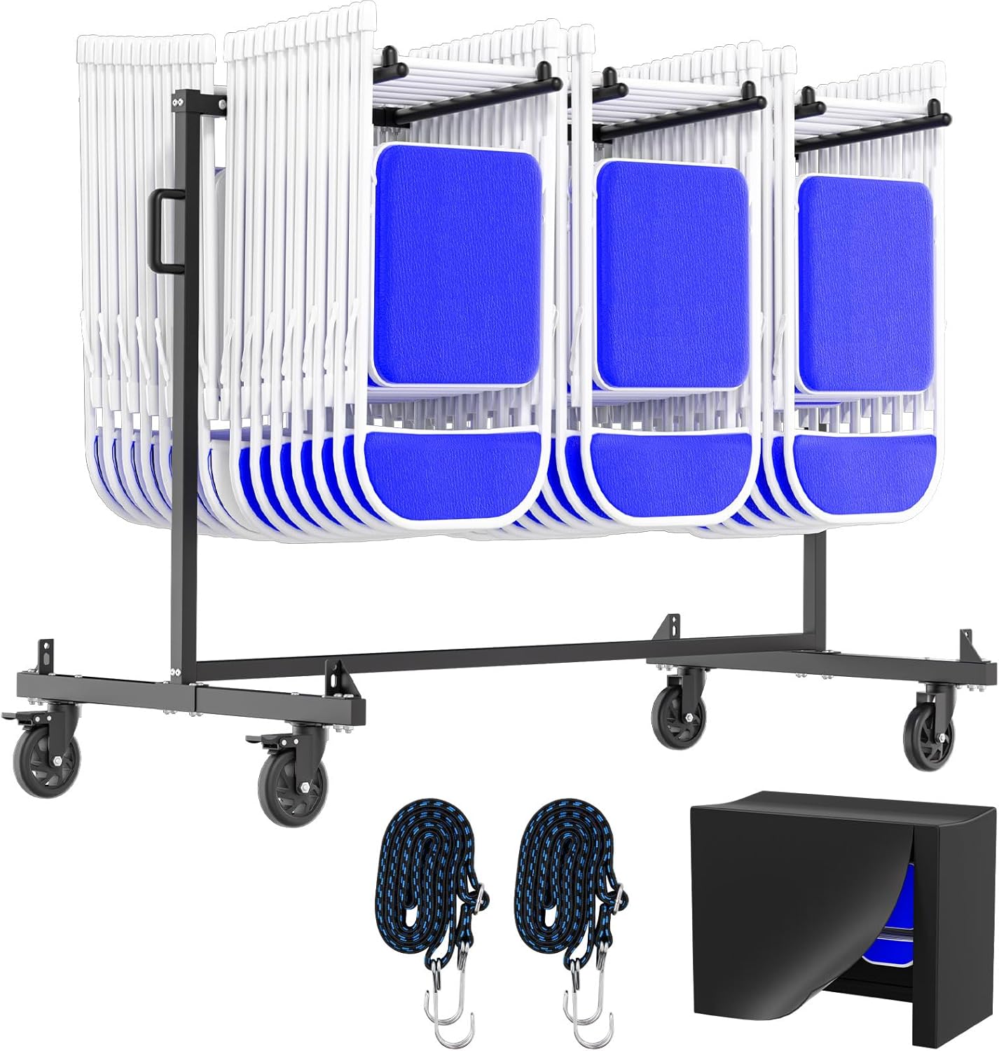 DWALE Folding Chair Cart,Holds 42 Folding Chairs or 12 Tables, Heavy ...