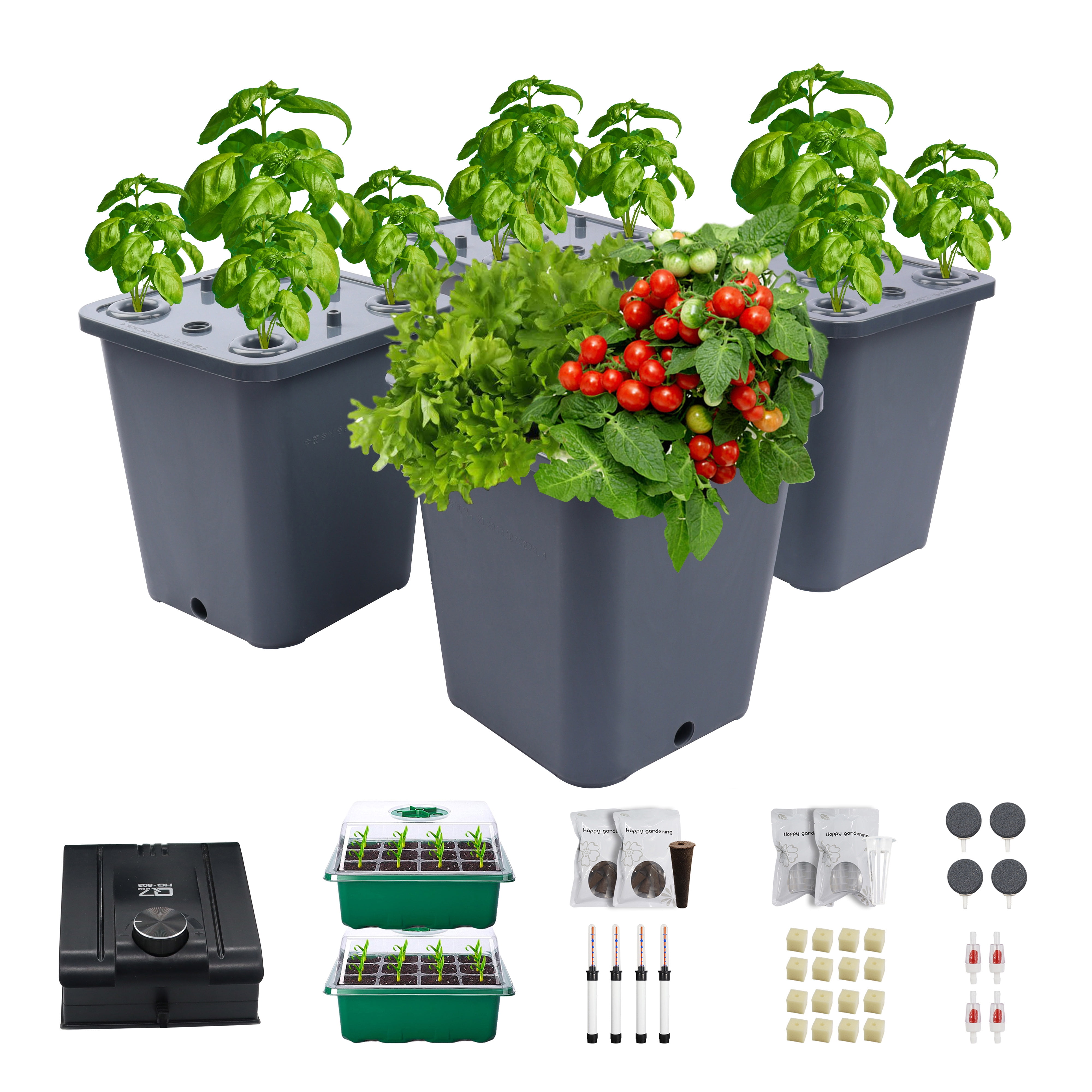 DWC Hydroponic Buckets Kit for Plants, Hydroponics Growing System for Herbs/Tomato/Vegetables ...