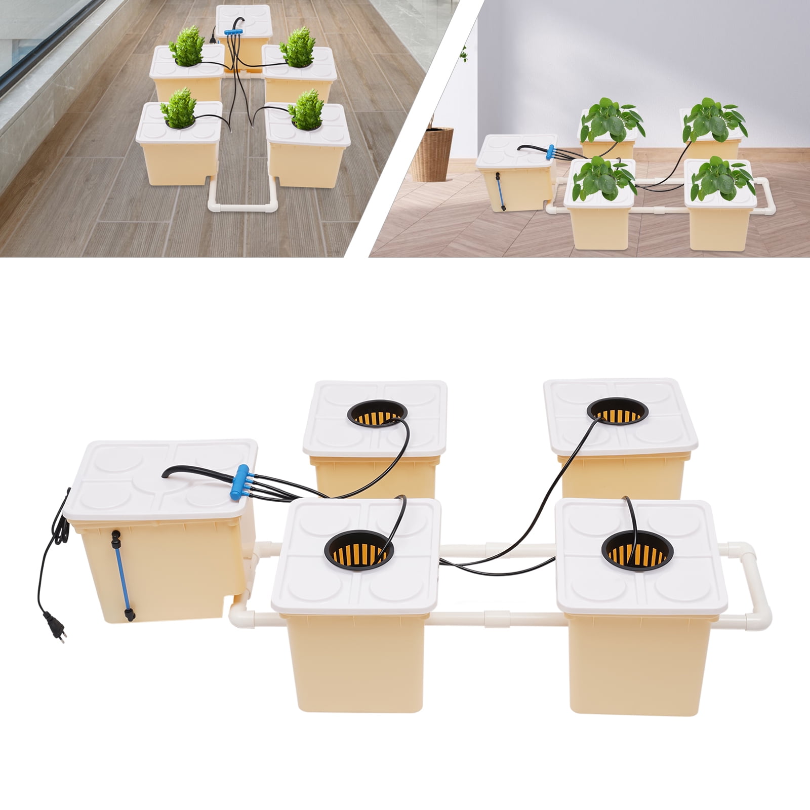 DWC Hydroponics Growing System with PP Hydroponic Buckets, Submersible ...