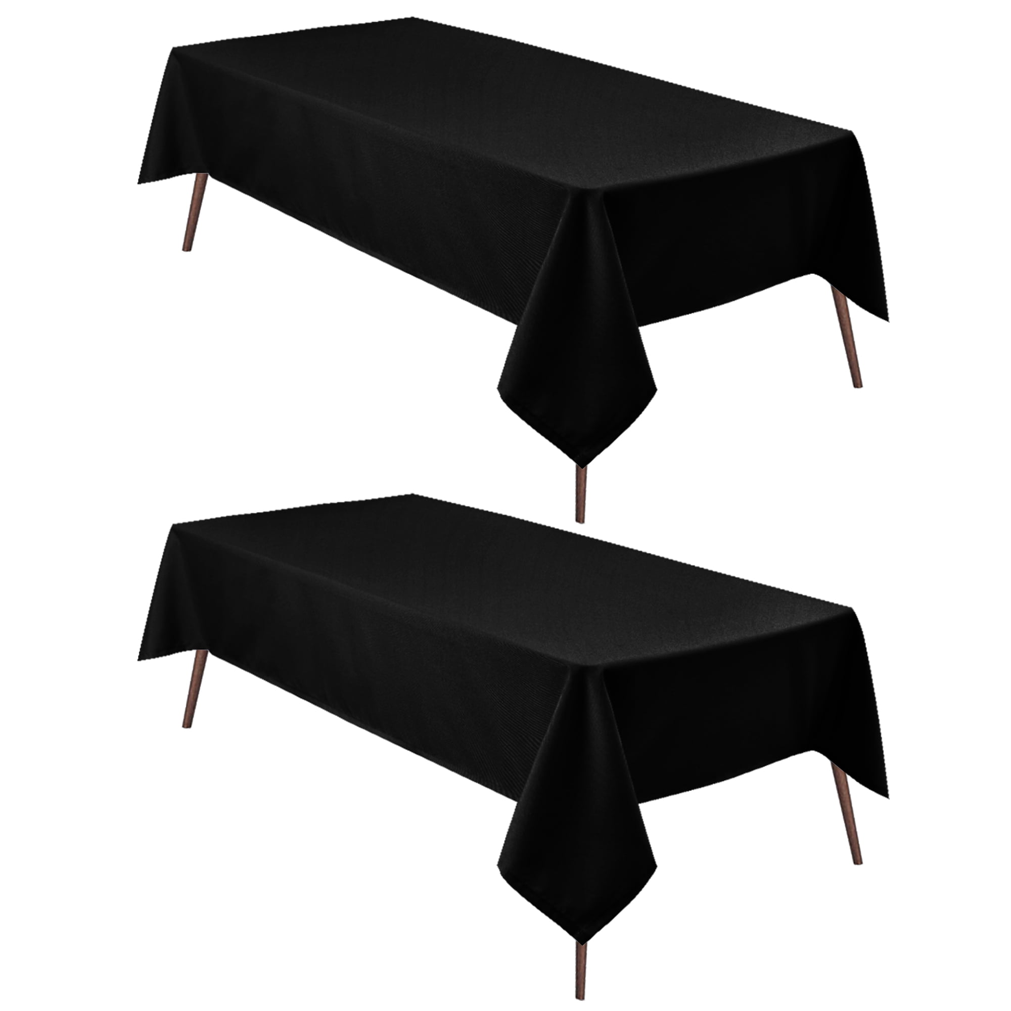 DWCN 2 Pack Black Rectangle Tablecloth - 54 x 80 Inch - Waterproof ...