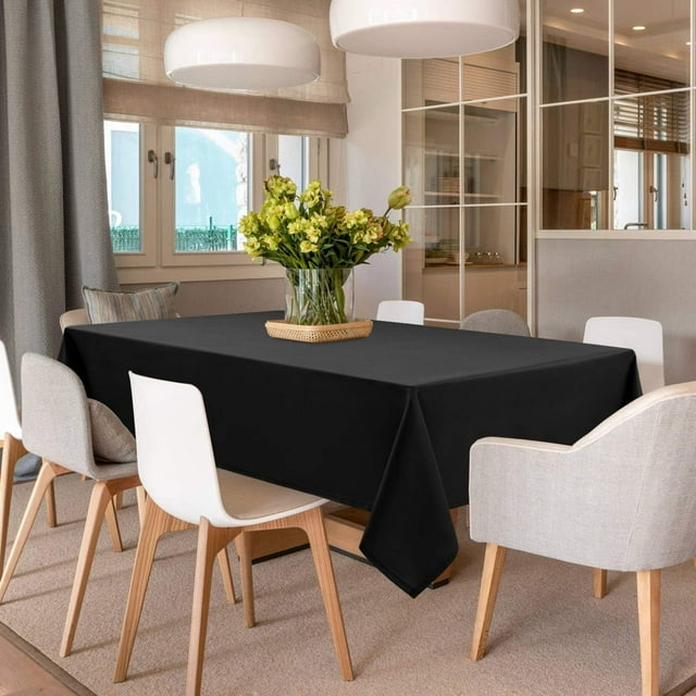 DWCN Black Rectangle Tablecloth - 54 x 80 Inch - Waterproof & Wrinkle ...