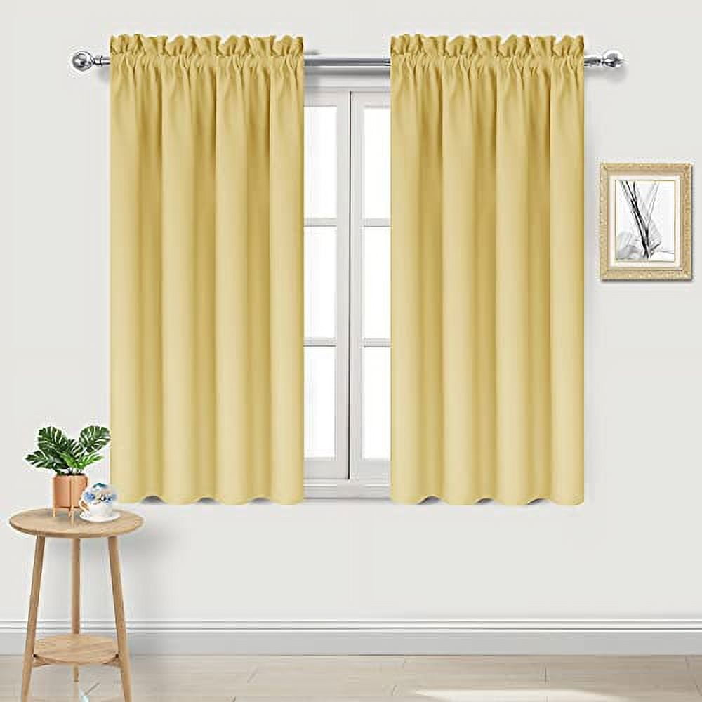 DWCN Blackout Curtains, Light Yellow, 42 x 54 Inch, Thermal Insulated ...