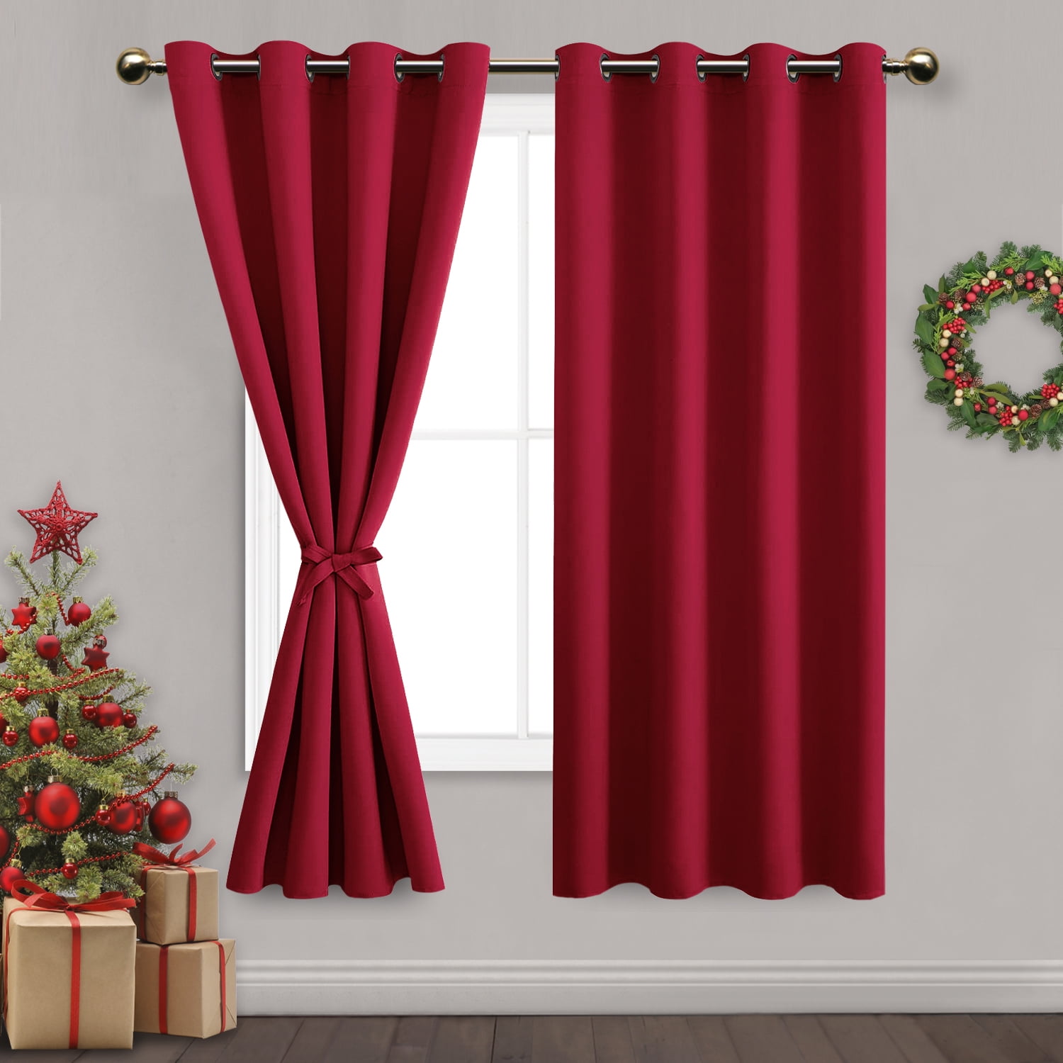 DWCN Blackout Curtains with Tiebacks - Thermal Insulated Privacy ...