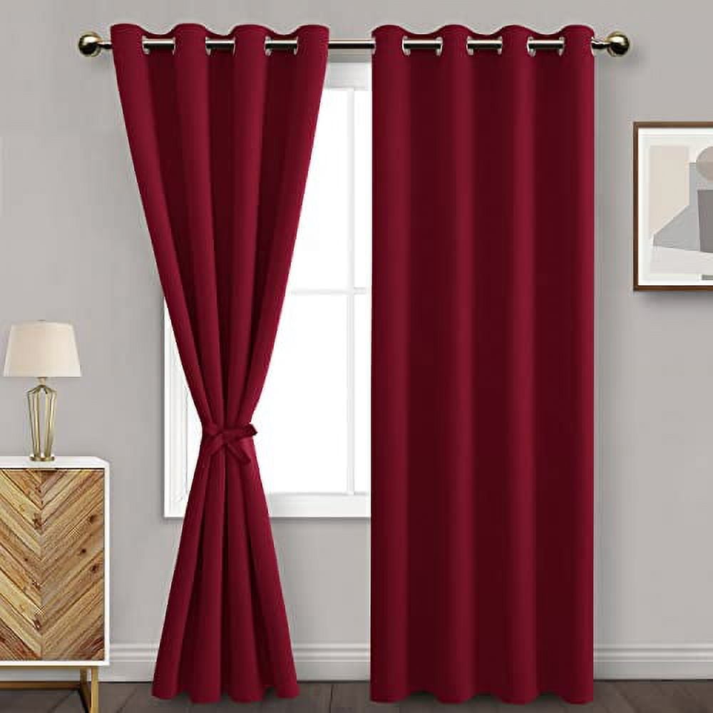 DWCN Blackout Curtains with Tiebacks - Thermal Insulated Privacy ...