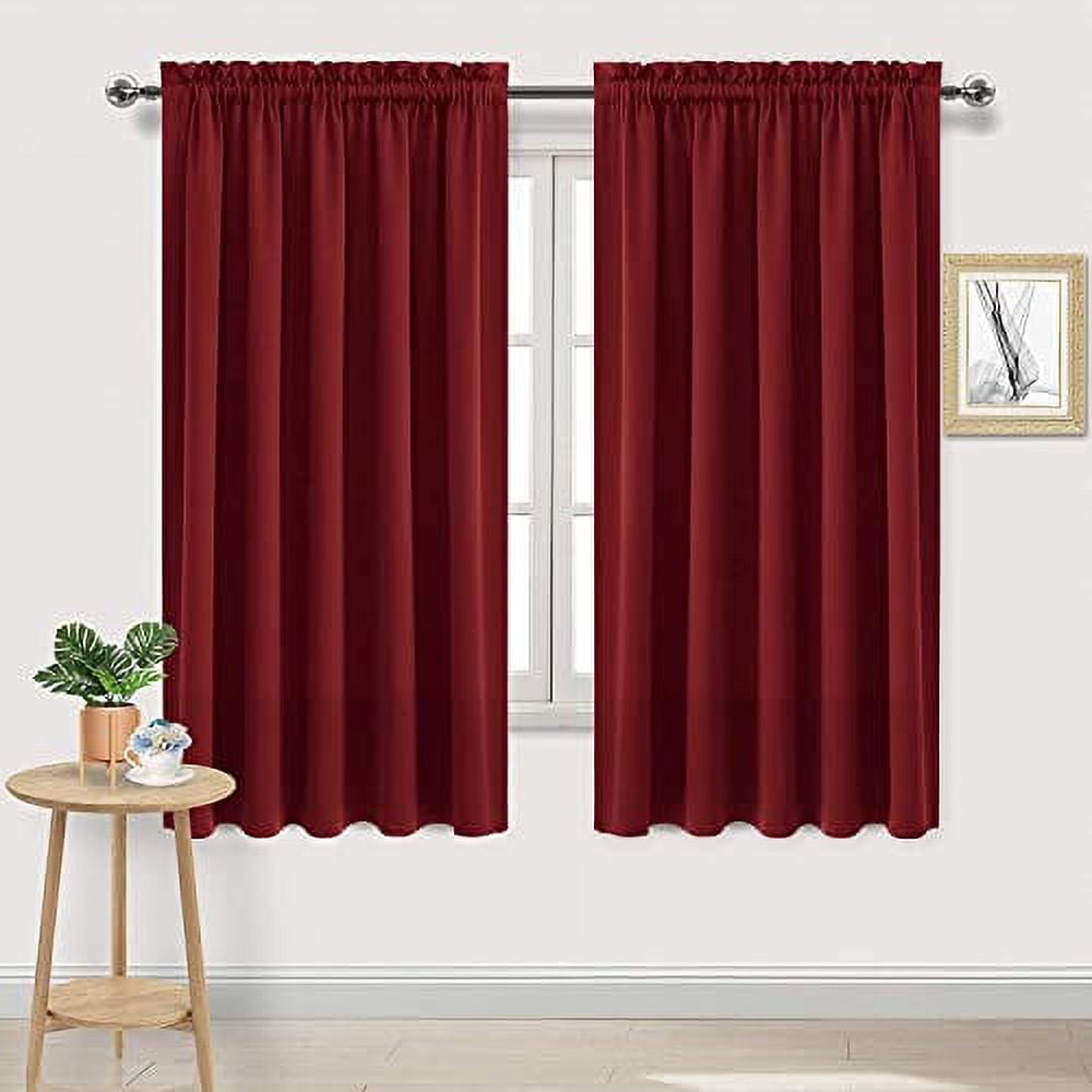 DWCN Blackout Curtains, Burgundy, Room Darkening, Thermal Insulated ...
