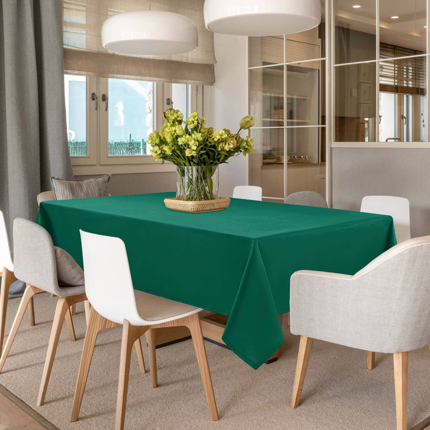 DWCN Emerald Green Tablecloth for Rectangle Tables - Waterproof ...