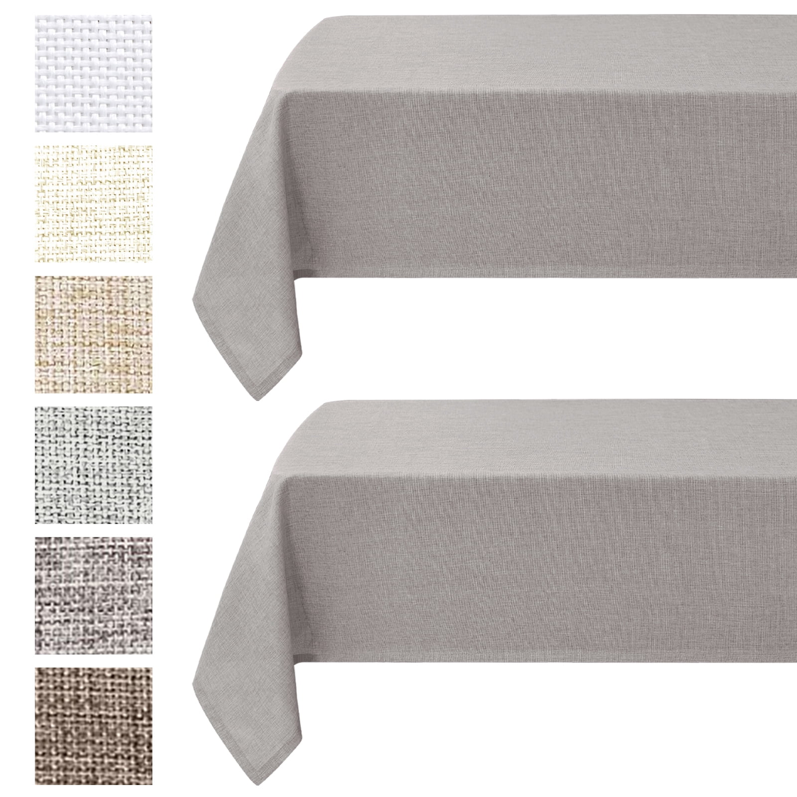 DWCN Faux Linen Rectangle Tablecloth - Wrinkle and Stain Resistant ...