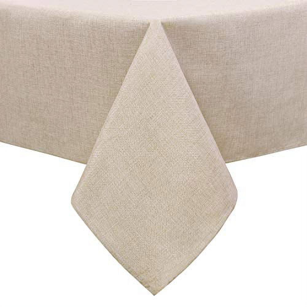 DWCN Faux Linen Rectangle Tablecloth, Beige, 60 x 102 Inch - Walmart.com