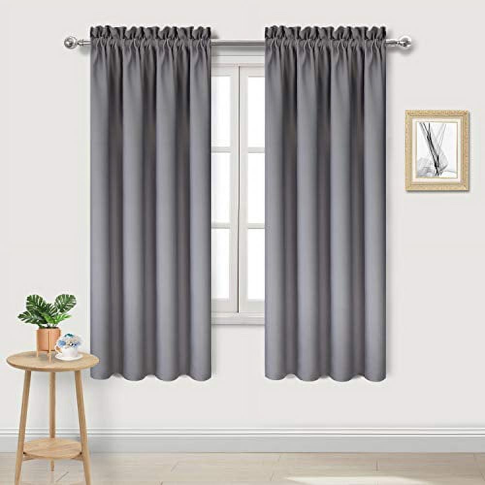 DWCN Blackout Curtains - Grey, Energy Saving, 42x72 inch, Set of 2 ...