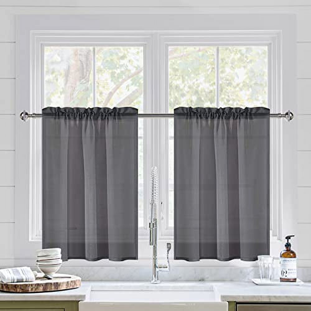 Mason Jars Complete Cottage Style Kitchen Curtain Set - 36 in. Length ...