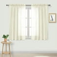 DWCN Ivory Sheer Curtains Semi Transparent Voile Rod Pocket Curtains ...