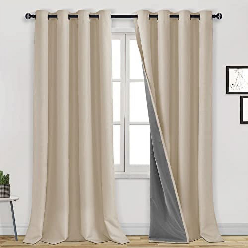 DWCN 2-Piece 95-Inch Thermal Insulated Blackout Curtains for Living ...