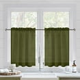Dwcn Olive Green Sheer Curtains For Kitchen Windows Rod Pocket Semi