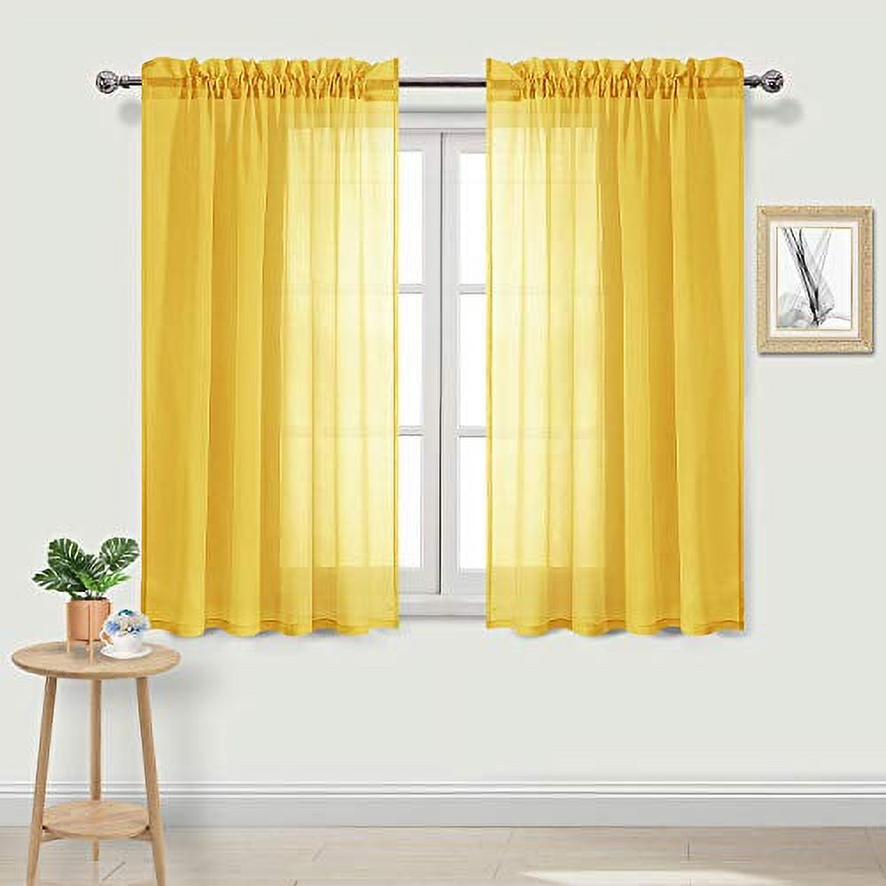 Deconovo Ombre Sheer Curtains (52x72 inch, 2 Panels) Rod Pocket ...