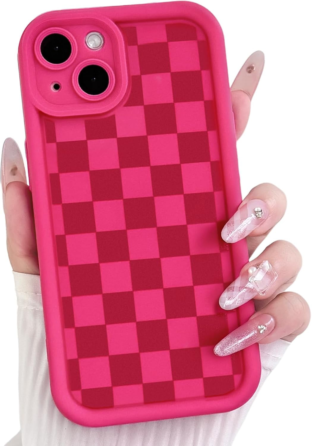 DWEFFA-Compatible for iPhone 14 Case Aesthetic Cute Checkerboard Lattice Plaid with Color Design ...