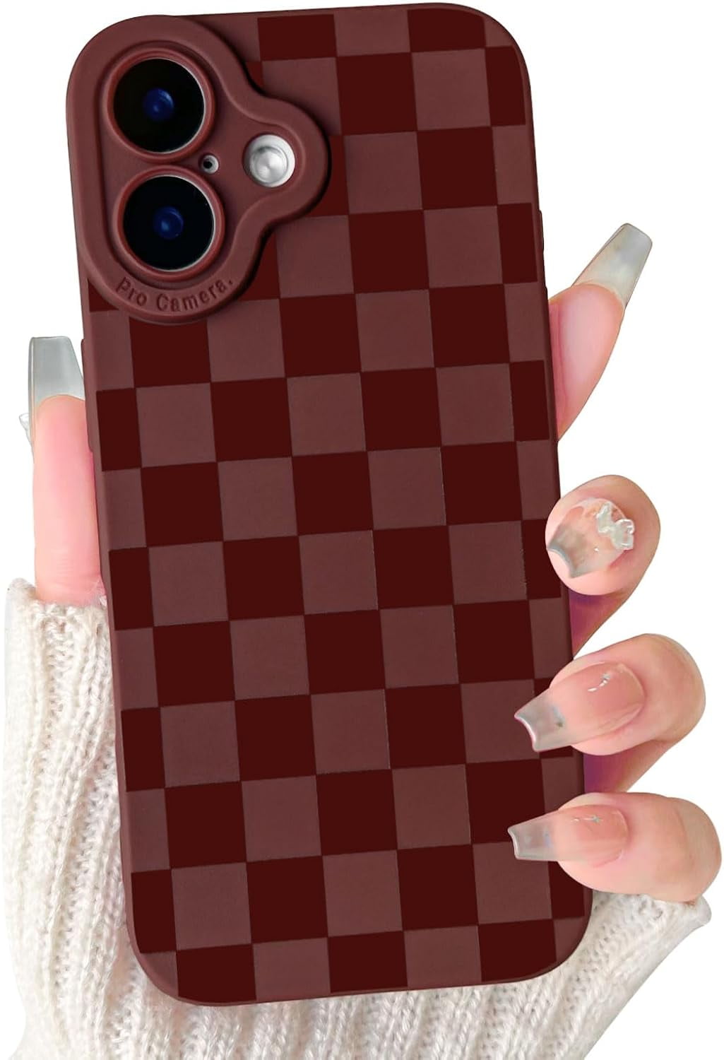 DWEFFA-Compatible for iPhone 16 Plus Case Cute Checkerboard Lattice Plaid with Color Design for ...