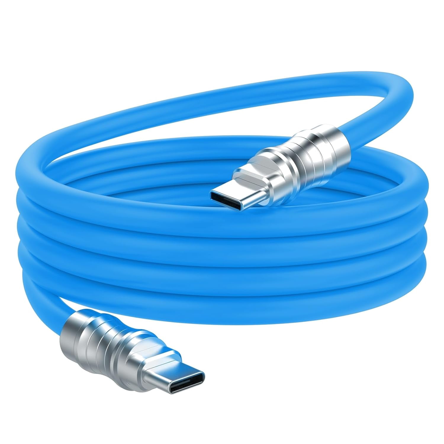 DWEFFA-USB C to USB C Silicone Cable 10FT, Ultra Flexible & Soft USB ...