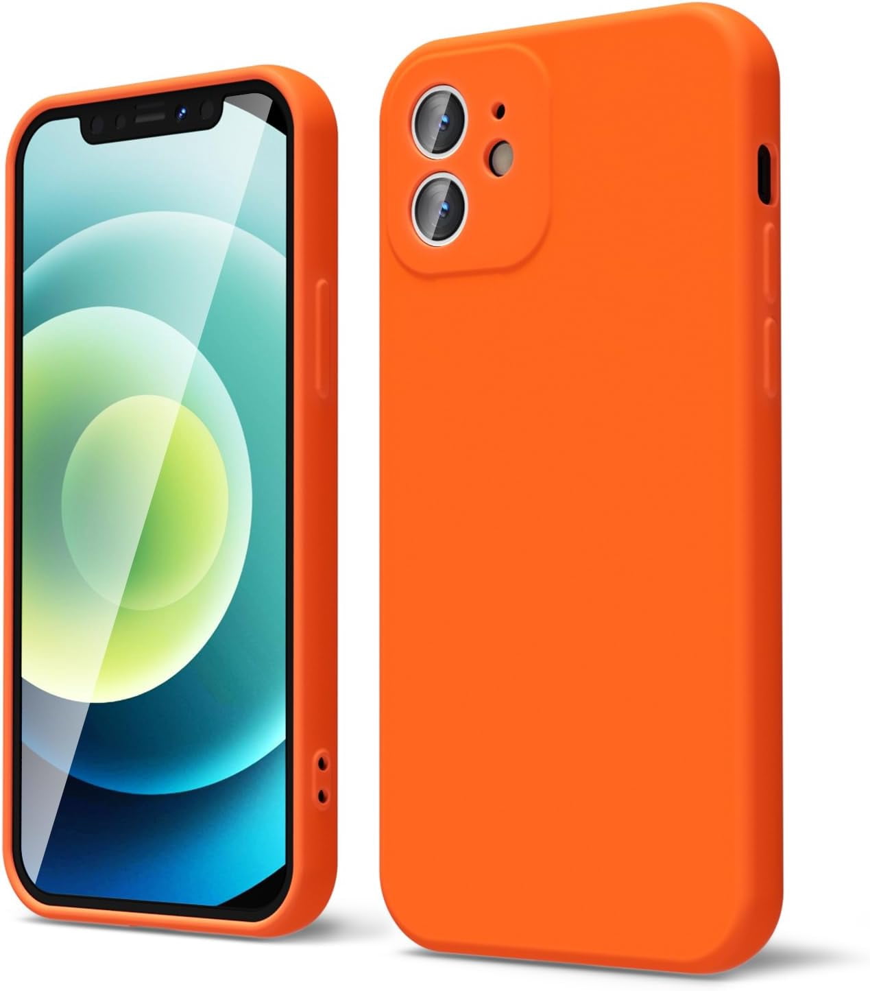 DWEFFA-for iPhone 12 Case Liquid Silicone, Fluorescent Bright Solid ...