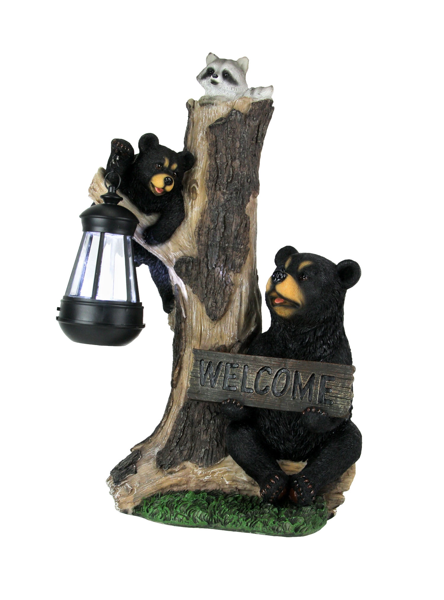 DWK Corporation Forest Greeting Black Bears LED Solar Lantern Welcome ...