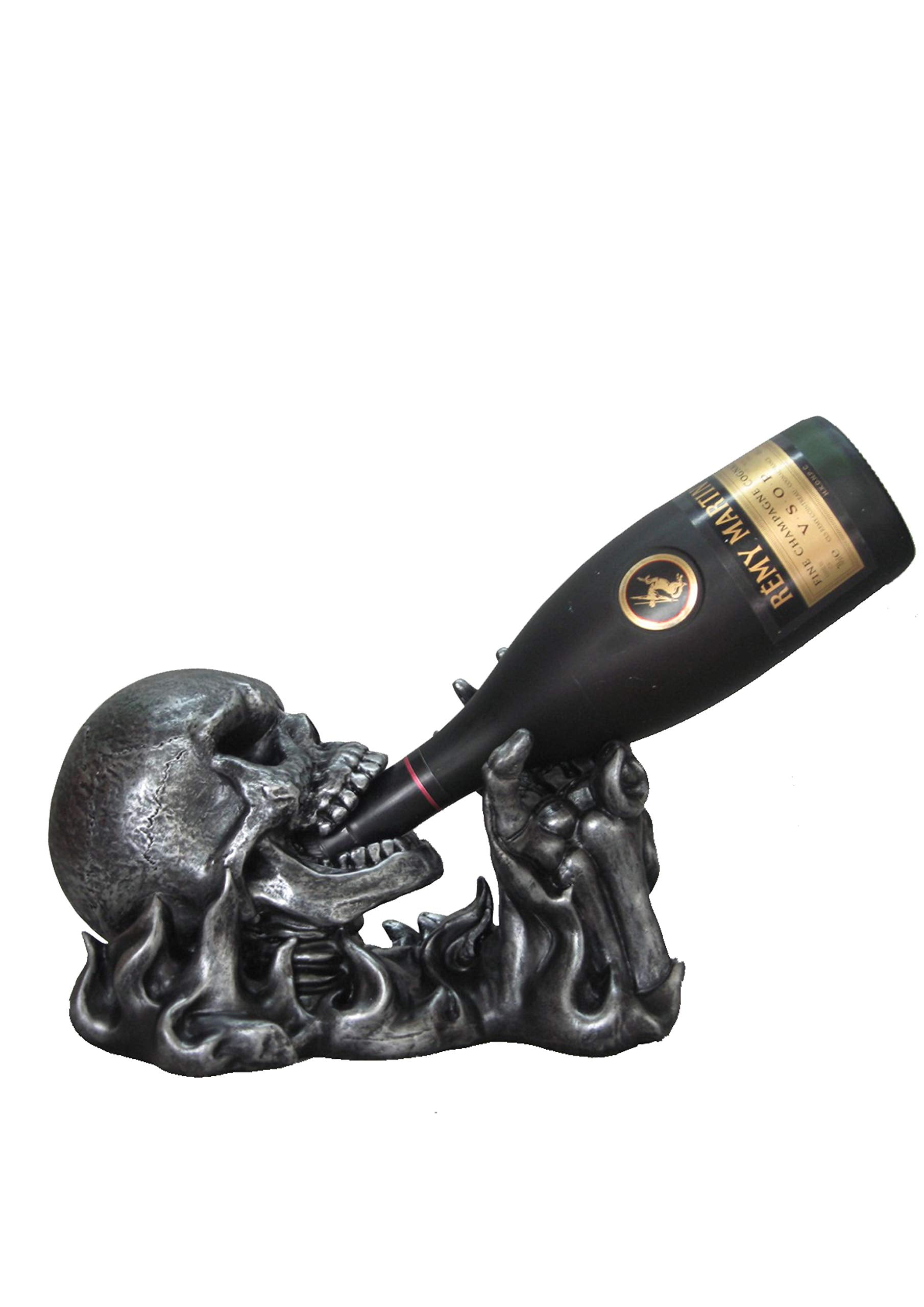 DWK - Gargle of Wine - Skeleton in Flames Tabletop Wine and Bottle ...