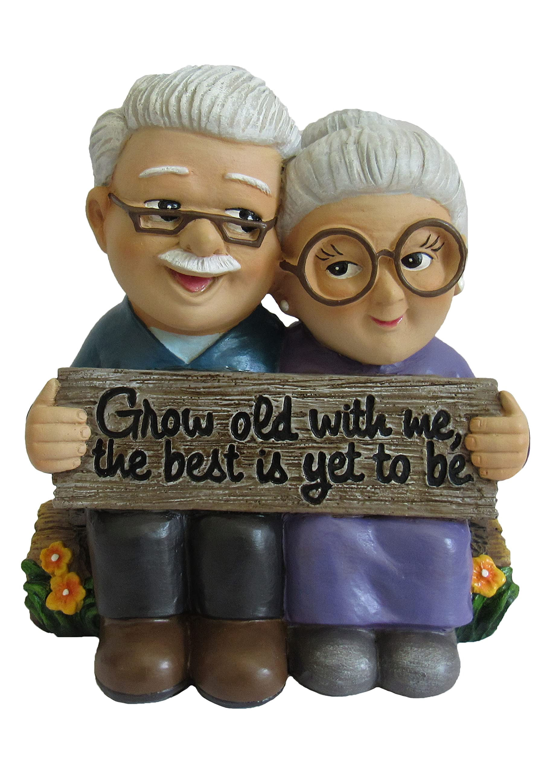 DWK Golden Years Grandparents in Love Garden Figurine, 5" Outdoor ...
