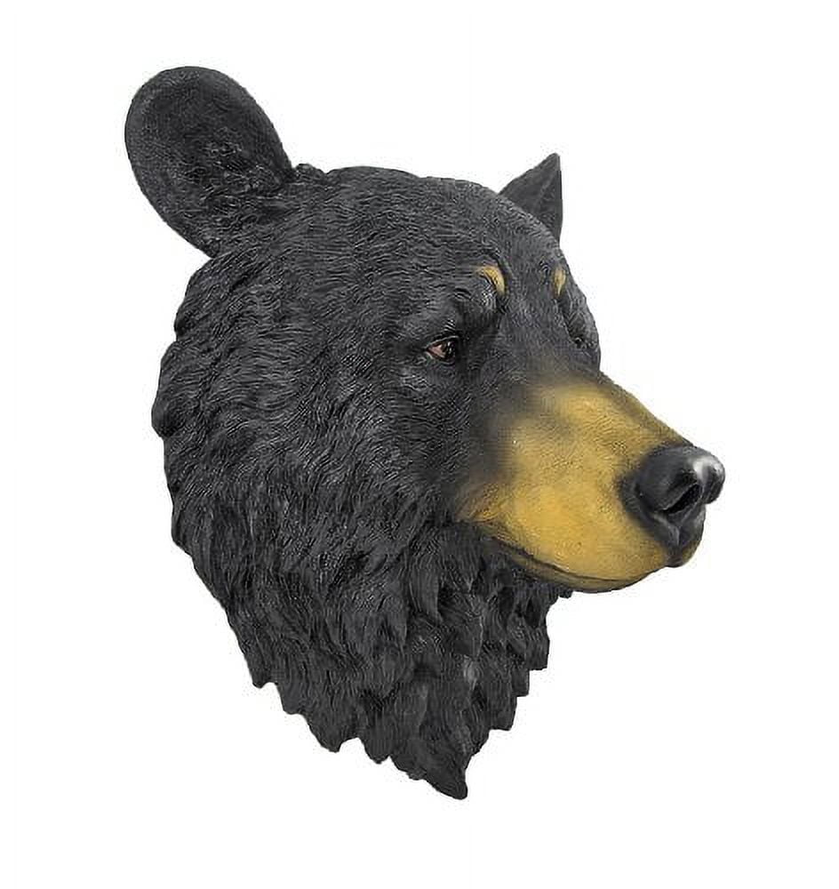 DWK Large 16 Inch Big Black Bear Head Bust Realistic Poly-Resin Wall ...
