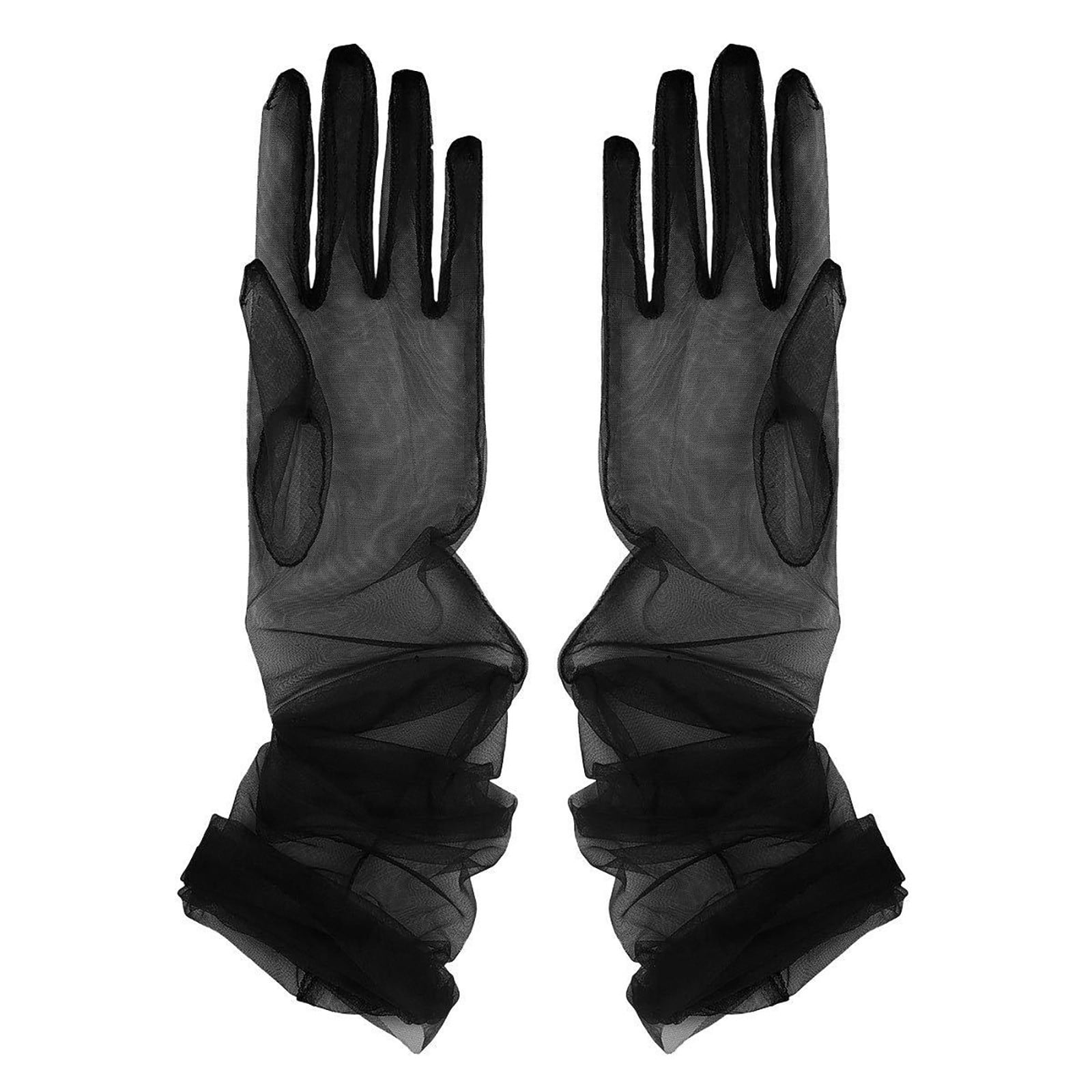 Men Womter Gloves Mesh Bridal Sheer Lace Sexy Gloves Fashion Long Dress ...