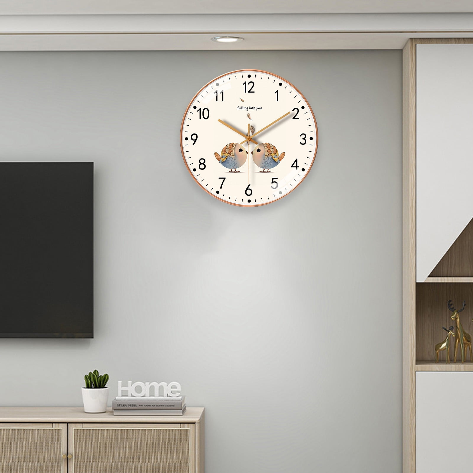 DWSHUM Wall Clock, Modern Small Wall Clocks Battery Operated 8 Inch ...