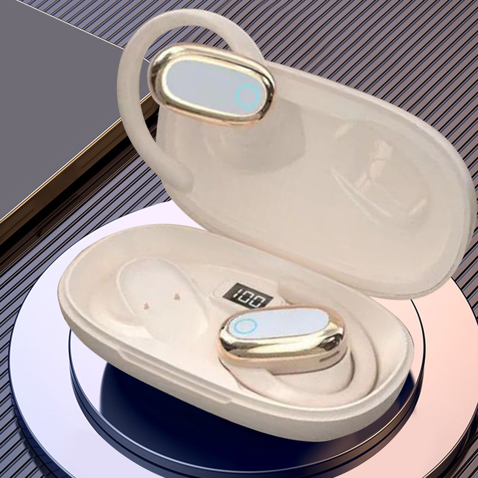 DWSHUM Headphones Bluetooth 5.4 Wireless Earphones Ear Mounted Non In ...