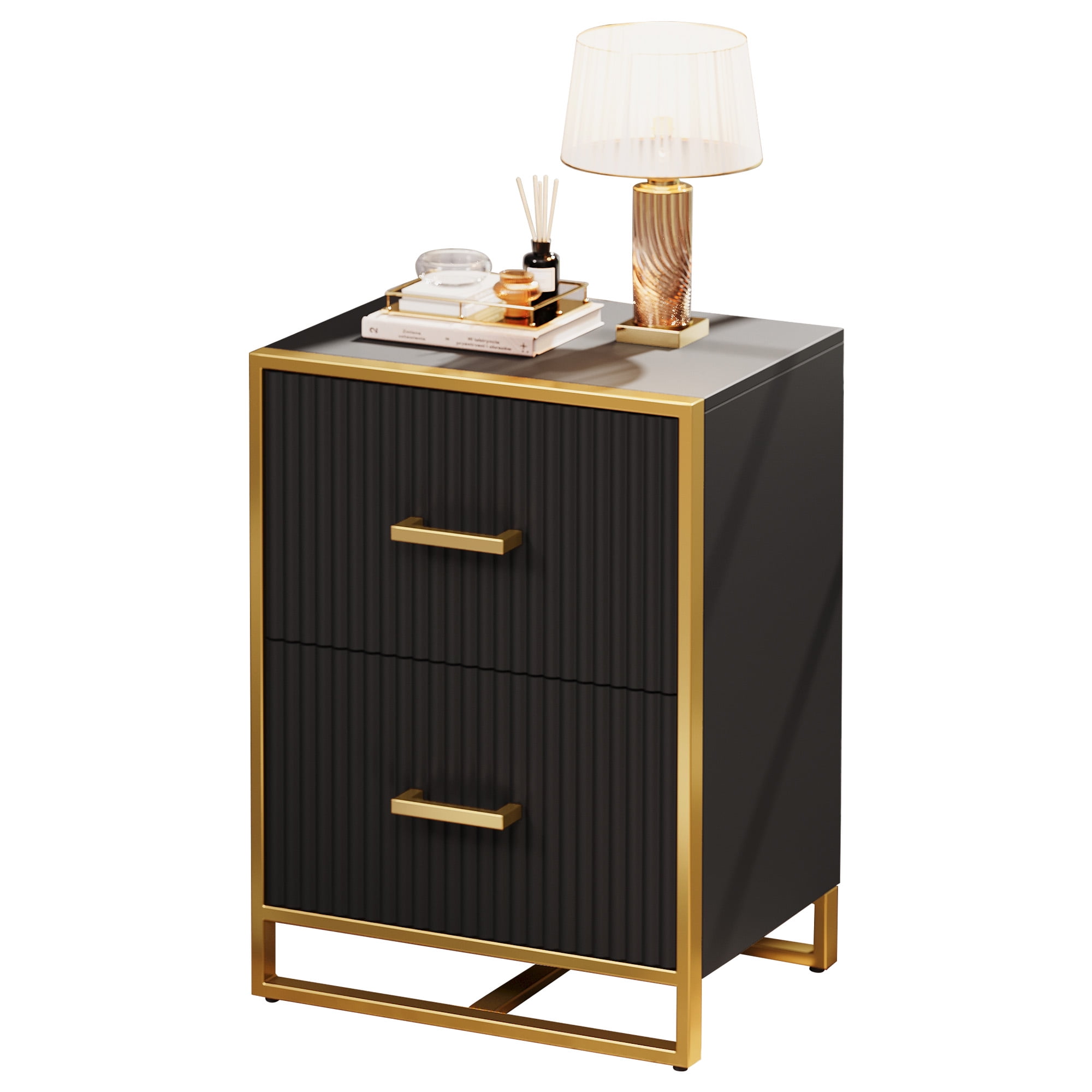 DWVO 2 Drawer File Cabinet with Metal Legs , Wood Lateral Filing ...