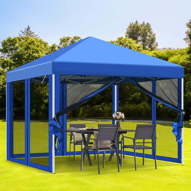 DWVO 210D Oxford Outdoor Easy Pop Up Canopy Screen Party Tent with Mesh ...